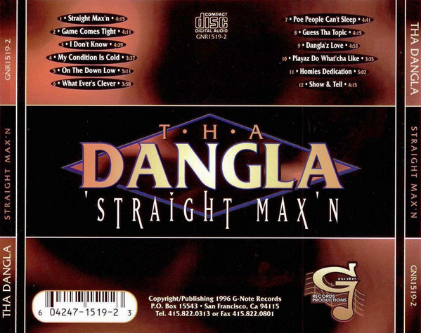 Straight Max'n by Tha Dangla (CD 1996 G-Note Records) in San Francisco ...