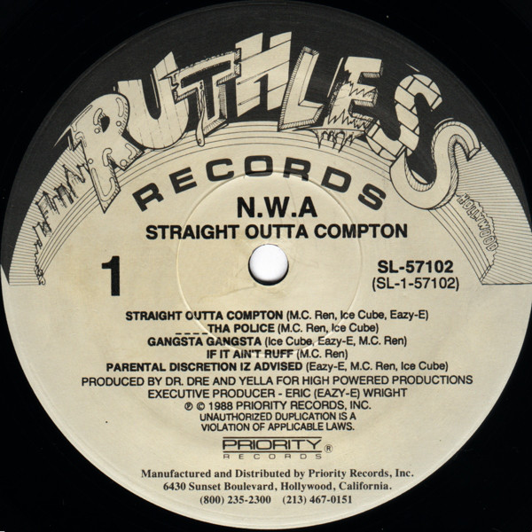 Straight Outta Compton by N.W.A. (LP 1988 Priority Records) in Compton ...