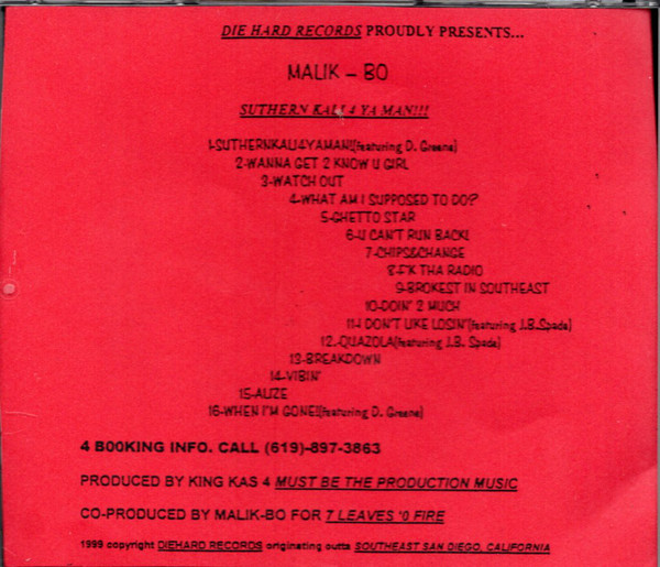 Suthernkali4yaman by Malik-Bo (CD 1999 Die Hard Records) in San Diego ...