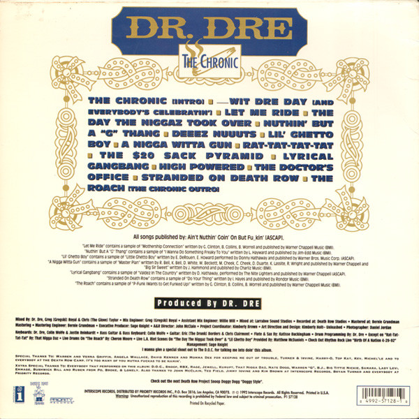 The Chronic by Dr. Dre (LP 1992 Death Row Records) in Compton | Rap ...