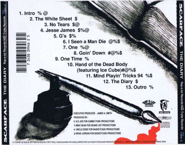 The Diary by Scarface (CD 1994 Rap-A-Lot Records) in Houston | Rap ...