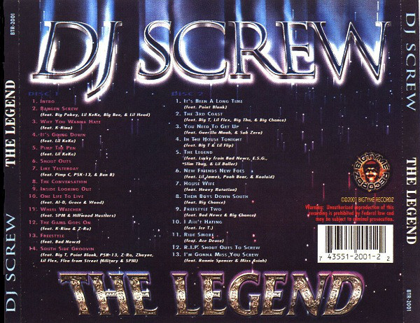 The Legend by DJ Screw (CD 2001 Bigtyme Recordz) in Houston | Rap - The ...