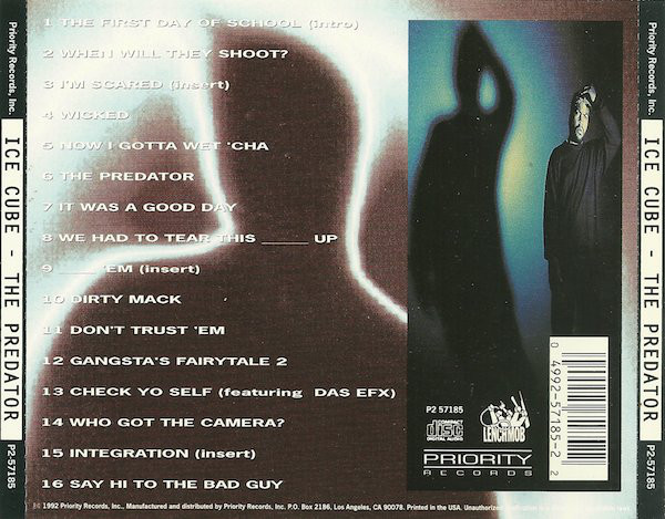 The Predator by Ice Cube (CD 1992 Priority Records) in Los Angeles ...