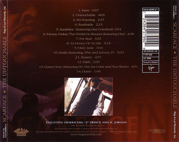 The Untouchable by Scarface (CD 1997 Rap-A-Lot Records) in Houston ...