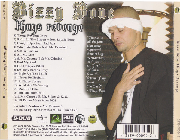 Thugs Revenge by Bizzy Bone (CD 2006 Thump Records) in Cleveland | Rap ...