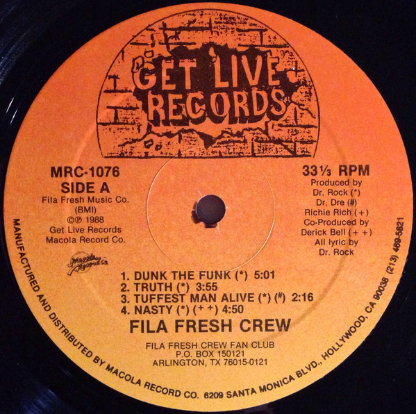 Tuffest Man Alive by The Fila Fresh Crew (Vinyl 1988 Get Live Records ...