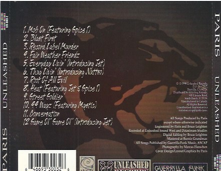 Unleashed by Paris (CD 1998 Unleashed Records) in San Francisco | Rap ...