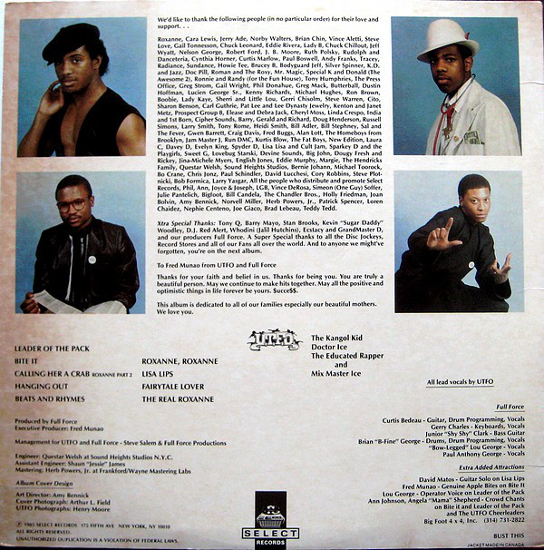 UTFO by UTFO (Vinyl 1985 Select Records) in New York City | Rap - The ...