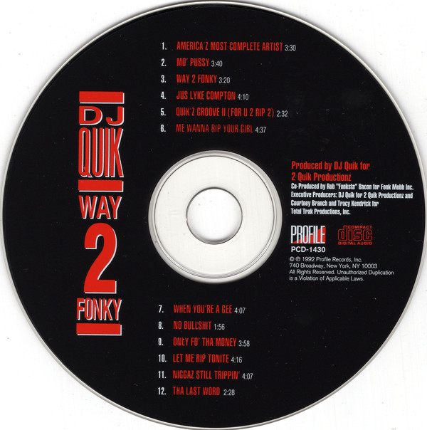 Way 2 Fonky by DJ Quik (CD 1992 Profile Records) in Compton | Rap - The ...