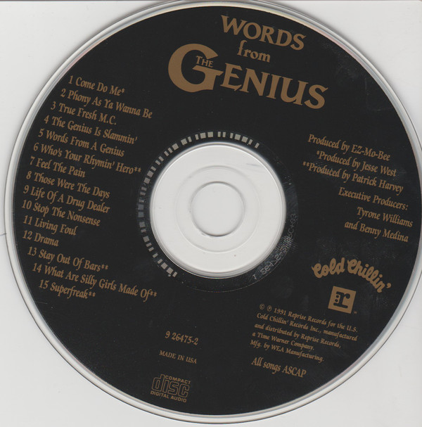 Words From The Genius by GZA (CD 1991 Cold Chillin') in New York City ...
