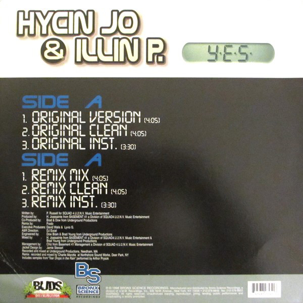 Yes by Hycin Jo (Vinyl 1999 Bronx Science Recordings) in Boston | Rap ...