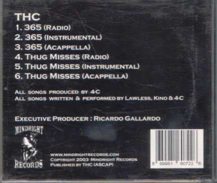 365 by THC (CD Single 2003 Mindright Records) in Yakima | Rap - The ...